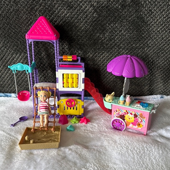 Barbie | Toys | Barbie Chelsea Playground And Ice Cream Cart Set | Poshmark